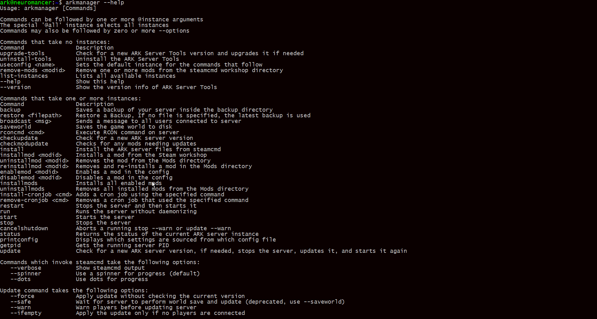 ARK: Survival Evolved Linux Server Tools (arkmanager) | BUKANIER - ARK ... ARK: Survival Evolved Linux Server Tools (arkmanager) | BUKANIER - ARK ...